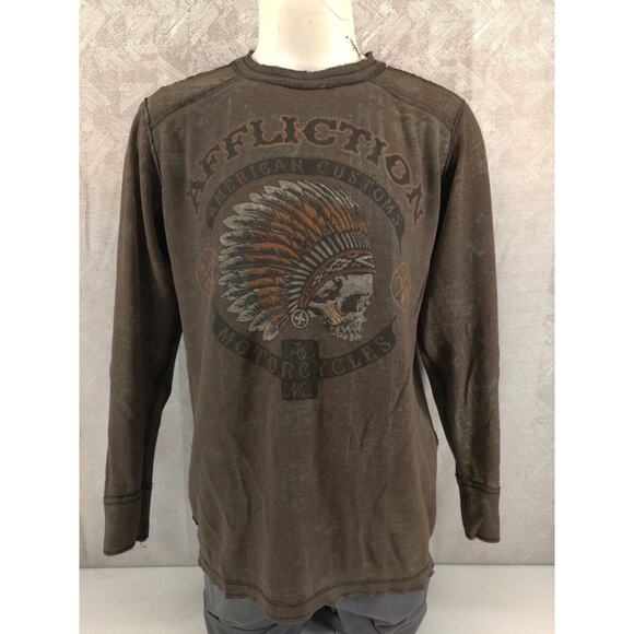Affliction | Shirts | Vintage Affliction Shirt Men 2xl Xxl Brown ...